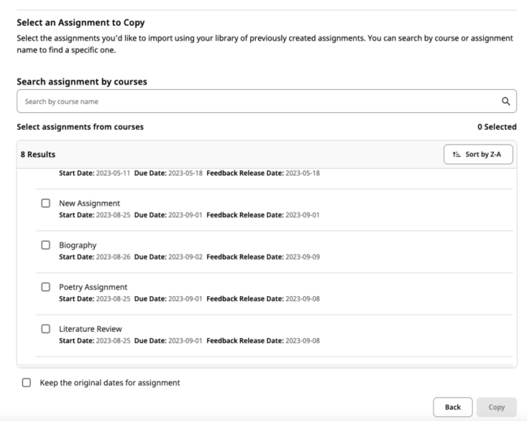Using assignment copy “New” – DCAD Digital Help Guides