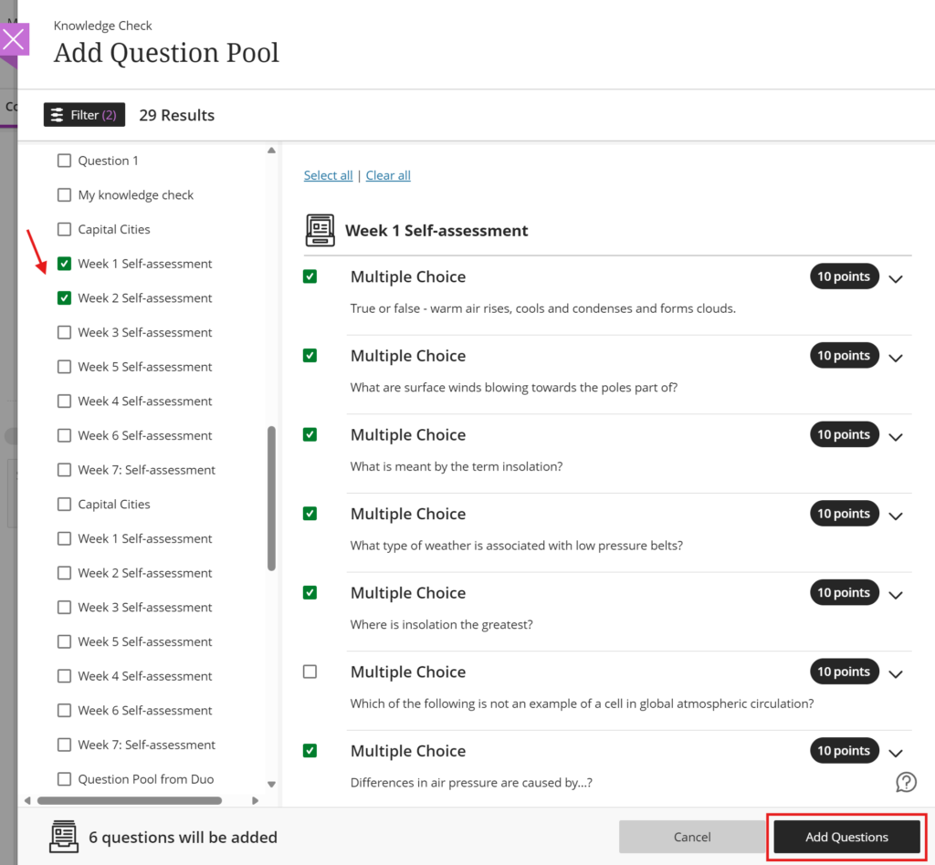 Test: Adding Question Pools – DCAD Digital Help Guides