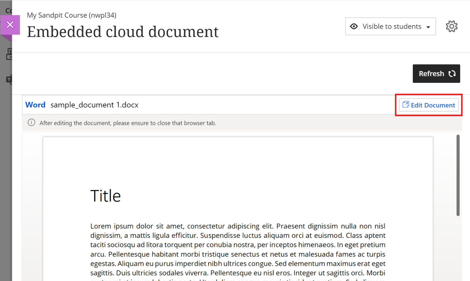 Embed Cloud Document – DCAD Digital Help Guides